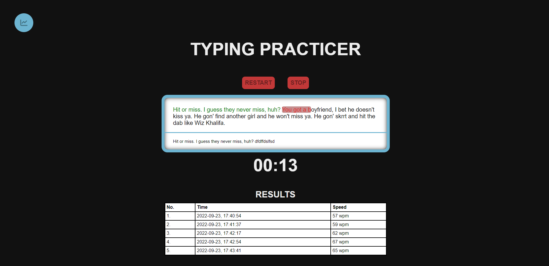 GitHub - aliceakesson/Typing-Practicer: A web-based program to test ...