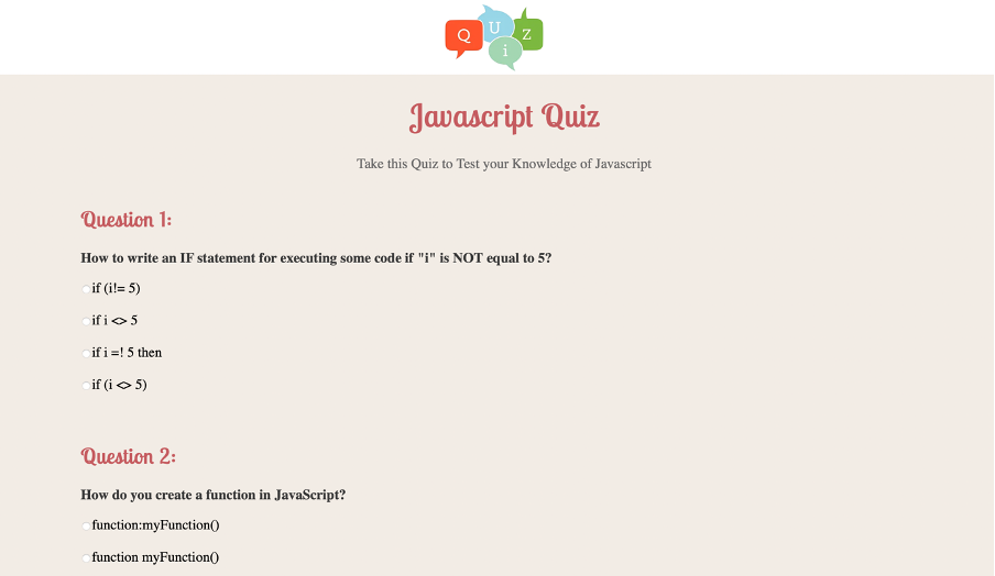 GitHub - Sana-Ullah786/QuizWebPage-inJS: A Quiz web-page Using HTML ...
