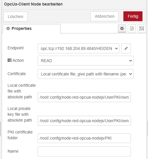 OPC UA Certificate Authentication -> User Certificate as additional option instead of username ...