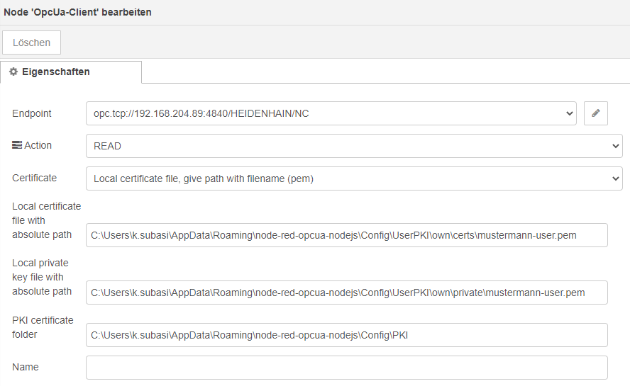 OPC UA Certificate Authentication -> User Certificate as additional option instead of username ...