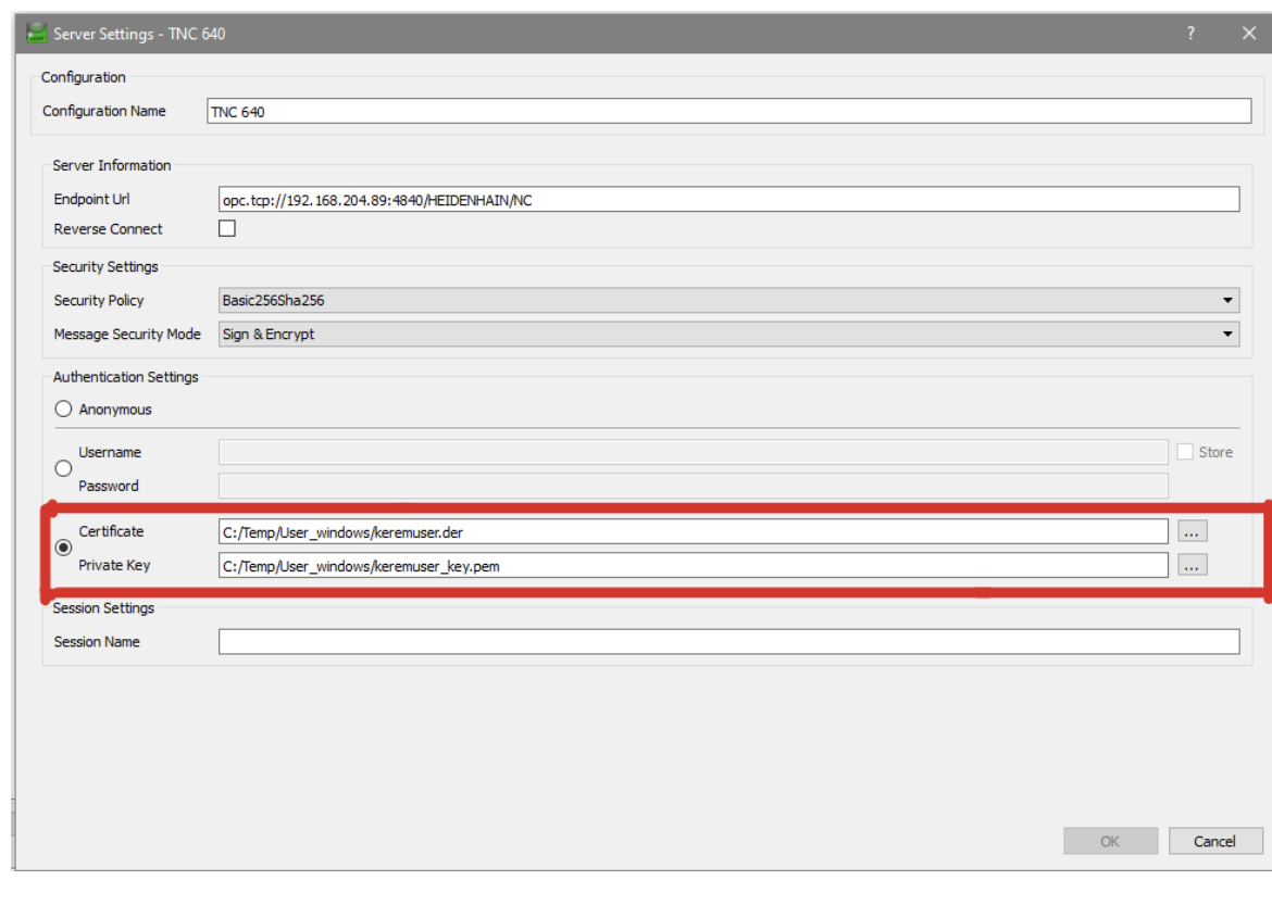OPC UA Certificate Authentication -> User Certificate as additional option instead of username ...