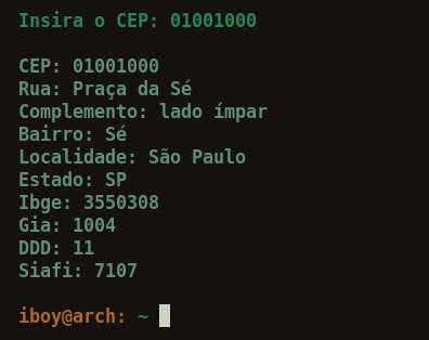 GitHub - themedeiros/consulta-cep: Consulta CEP em Python utilizando a API ViaCEP.