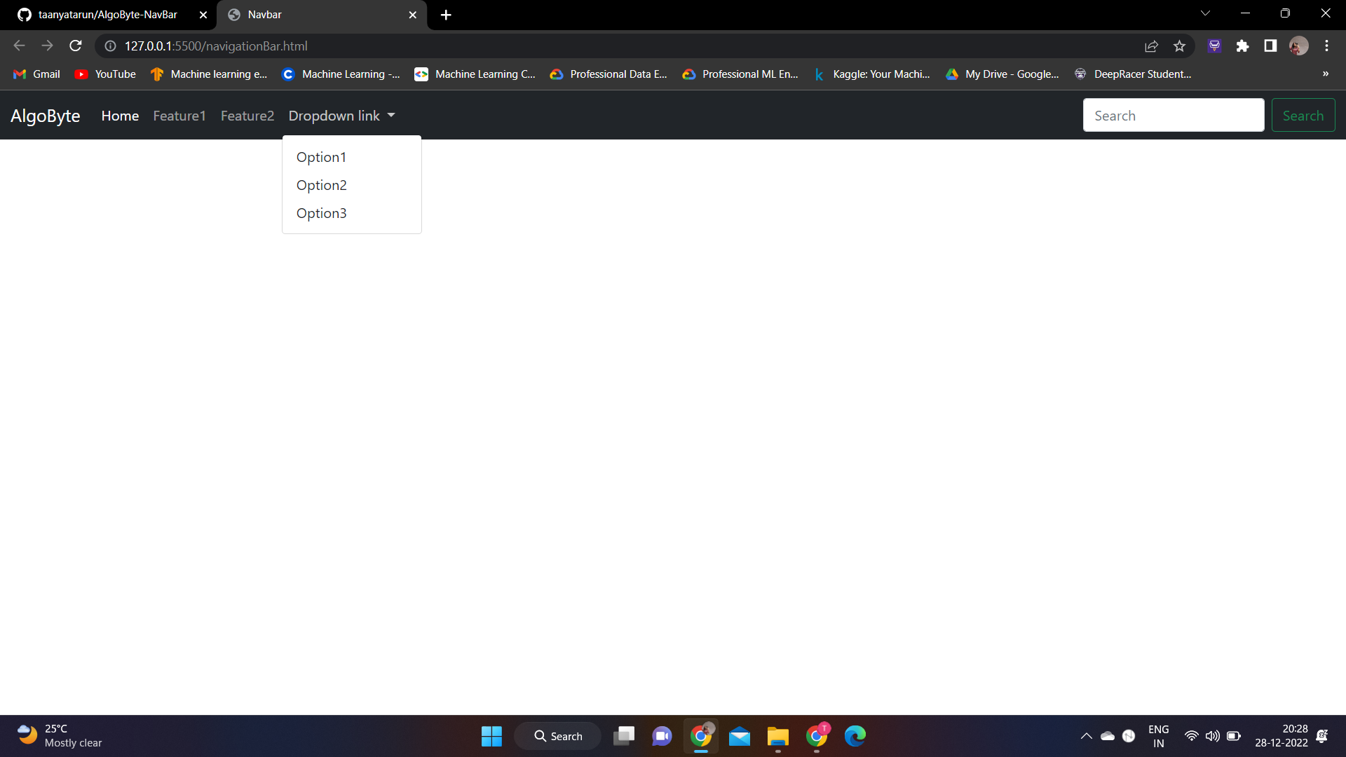 GitHub - taanyatarun/AlgoByte-NavBar