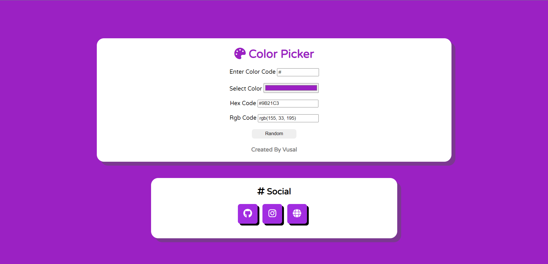 GitHub - vsl-dev/color-picker: Basic color picker