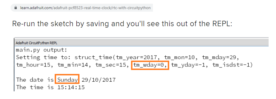 cpy rtc module function datetime returns other day-of-the-week value than received from io ...