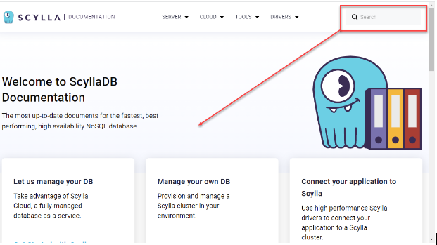 Move The Search To The Center Of The Page At · Issue 466 · Scylladb