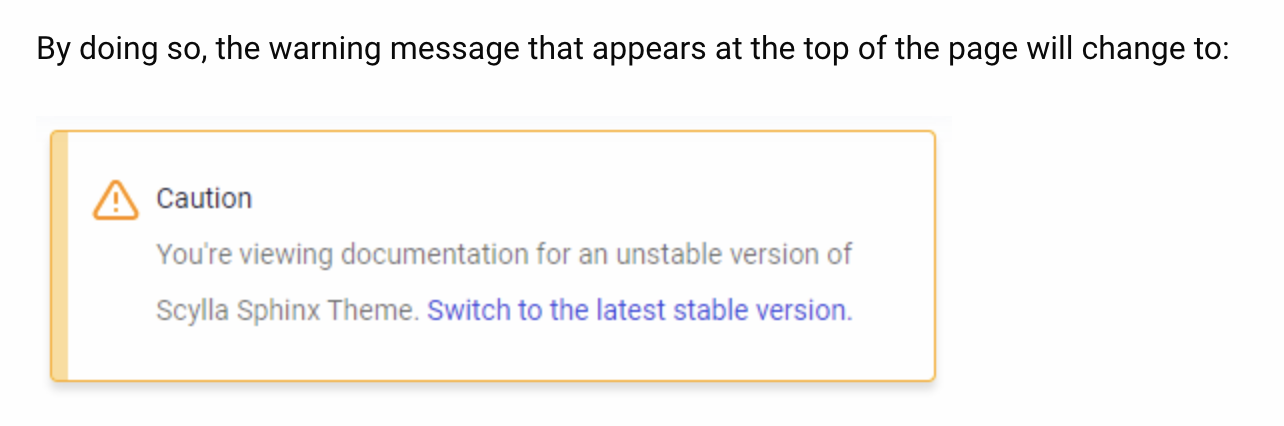 Previous Version Warning Is Misleading · Issue 925 · Scylladbsphinx Scylladb Theme · Github