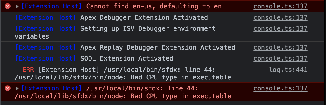 Bad Cpu Type In Executable · Issue 4982 · Forcedotcom Salesforcedx Vscode · Github