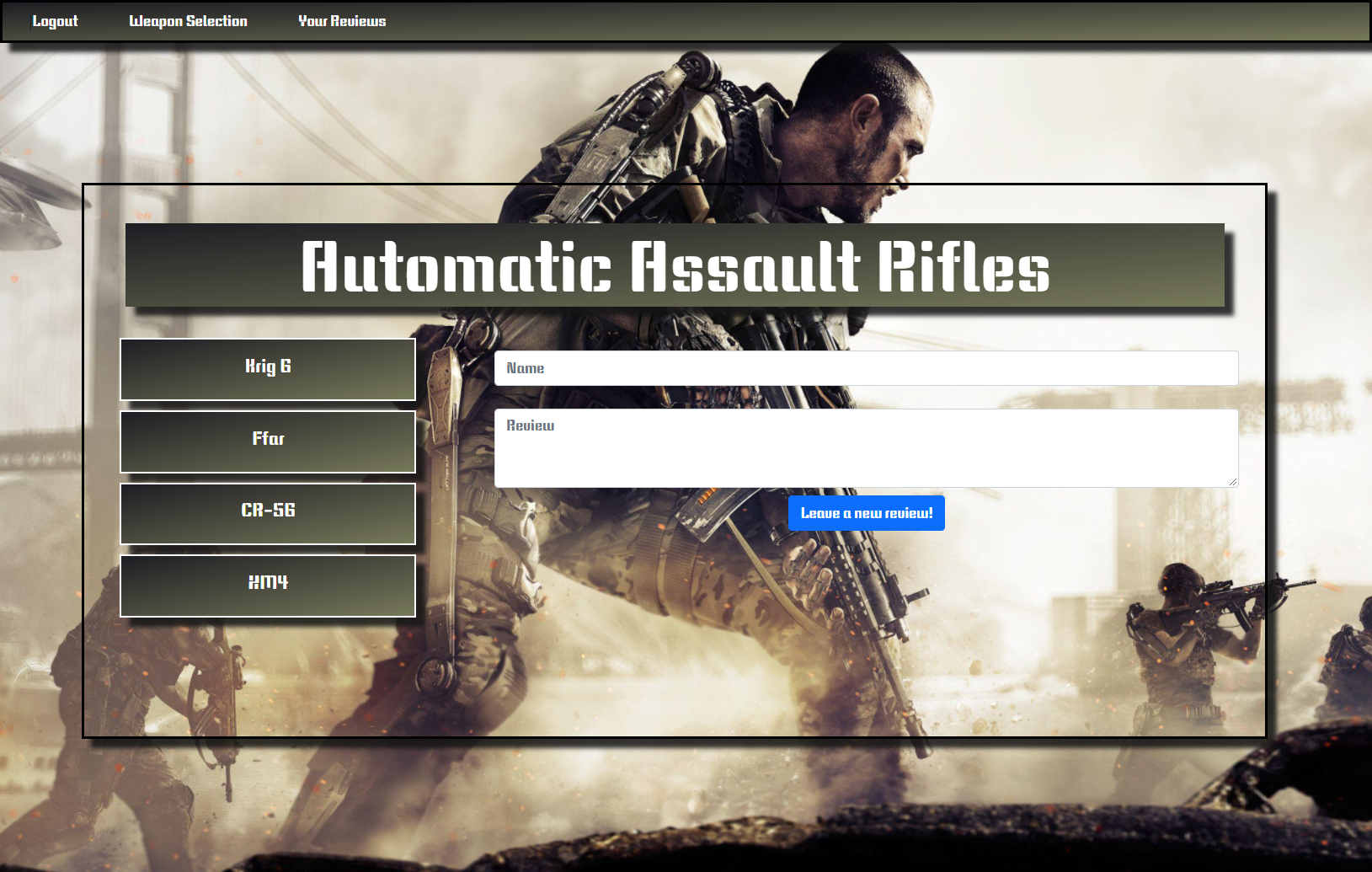GitHub - mediazjr/CoD-Weapons-Reviewer