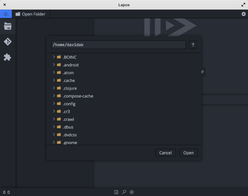 Text rendering messed up in open folder dialog · Issue #238 · lapce/lapce · GitHub