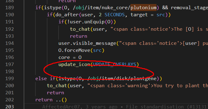 Putting the nuke core back in the nuke causes you to perform the attack ...