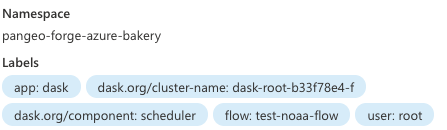 Label Dask pods spun up via `dask_kubernetes.KubeCluster` with `flow ...
