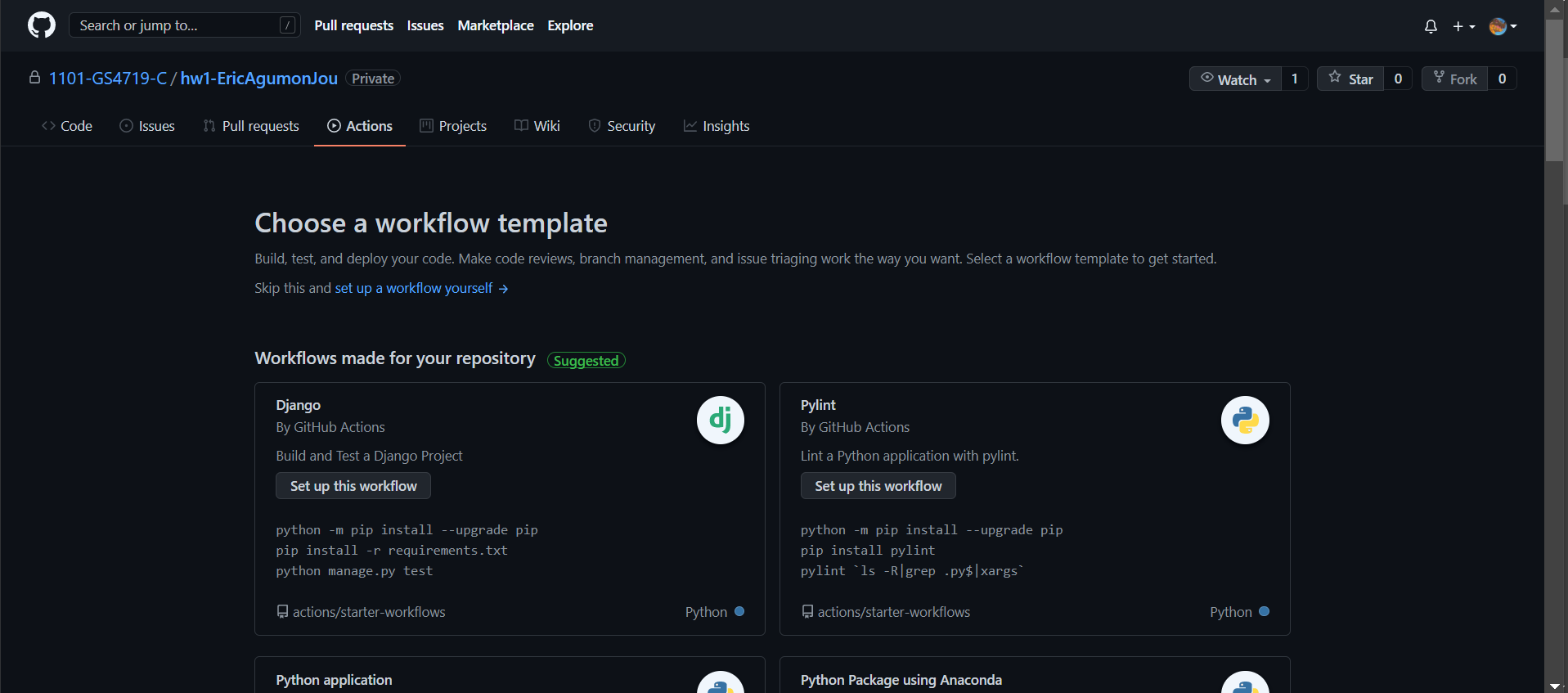 第一次作業: actions (workflow)問題 · NCU-GS4719-Python Python-Community · Discussion #70 · GitHub