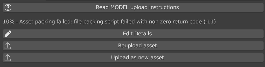 Can't upload model: KeyError: 'assetBaseId' - Asset packing failed: file packing script failed ...