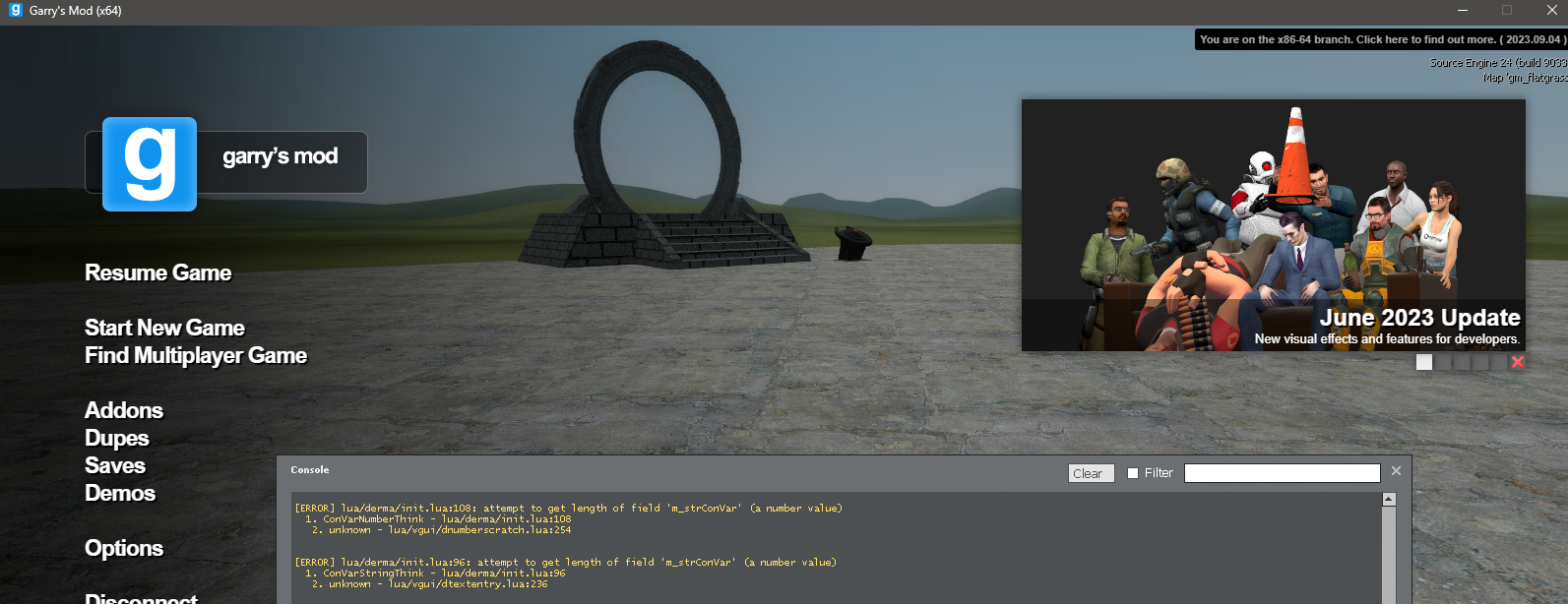 Error is risen every time the menu is held up · Issue #5582 · Facepunch/garrysmod-issues · GitHub