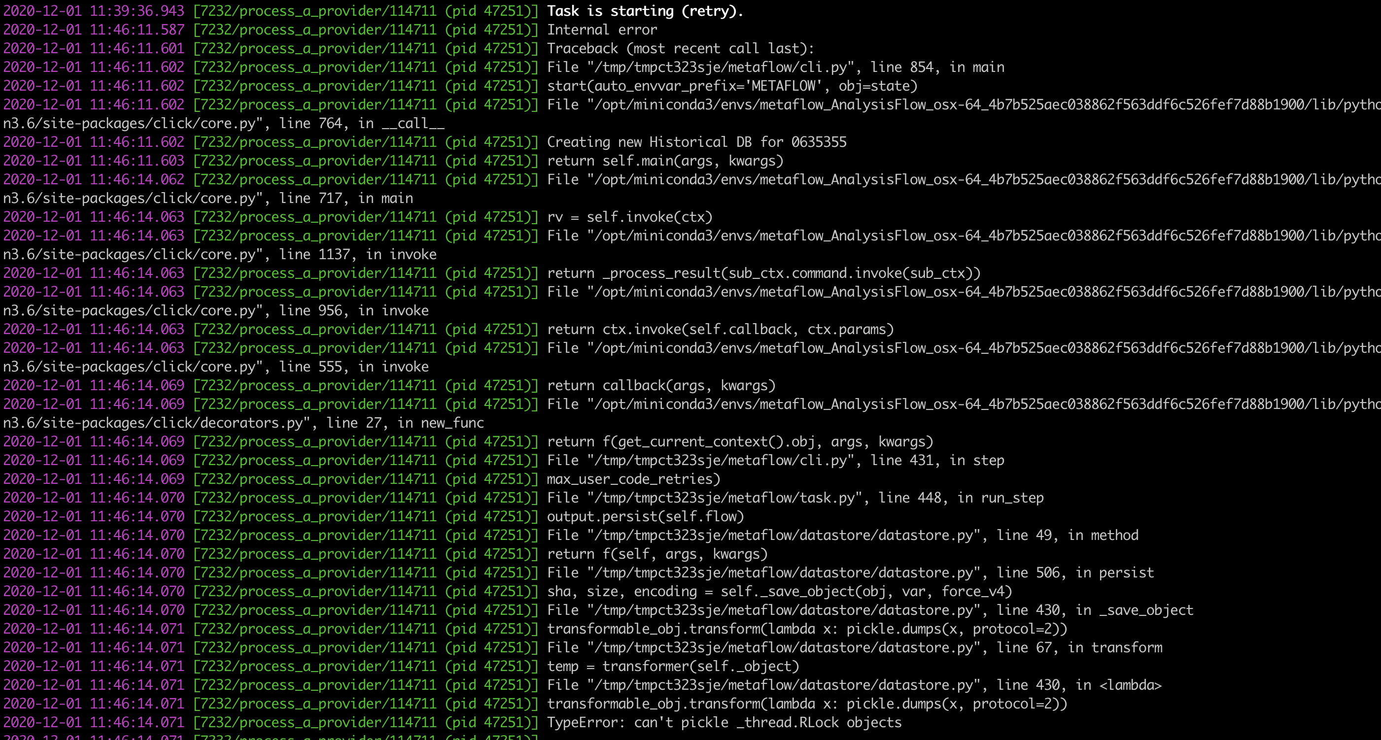 Can T Pickle Thread Rlock Objects · Issue 391 · Netflix Metaflow · Github