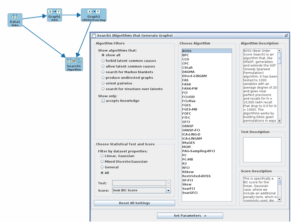 PC-LiNGAM Search Algorithm Availability · Issue #1686 · cmu-phil/tetrad · GitHub
