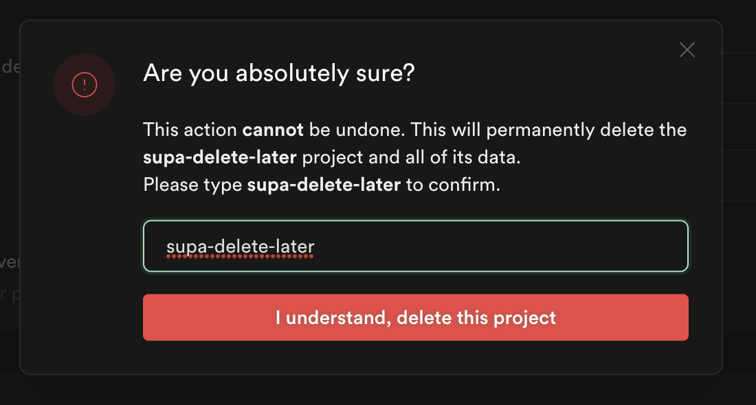 Delete project modal doesn't submit on enter in Studio · Issue #5139 · supabase/supabase · GitHub