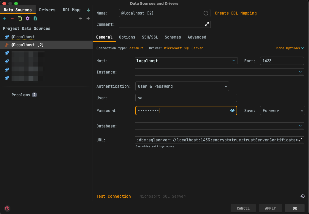 [IntelliJ][ReportedByUser] Unable to create Non Azure SQL server database connection when Azure ...