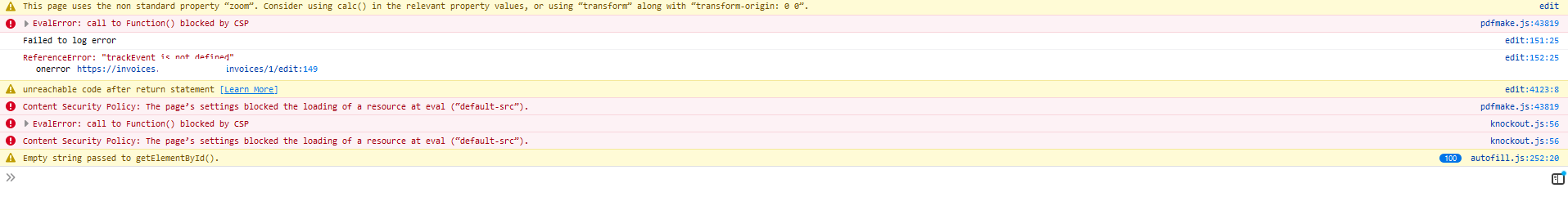 call to Function() blocked by CSP pdfmake.js · Issue #3524 · invoiceninja/invoiceninja · GitHub
