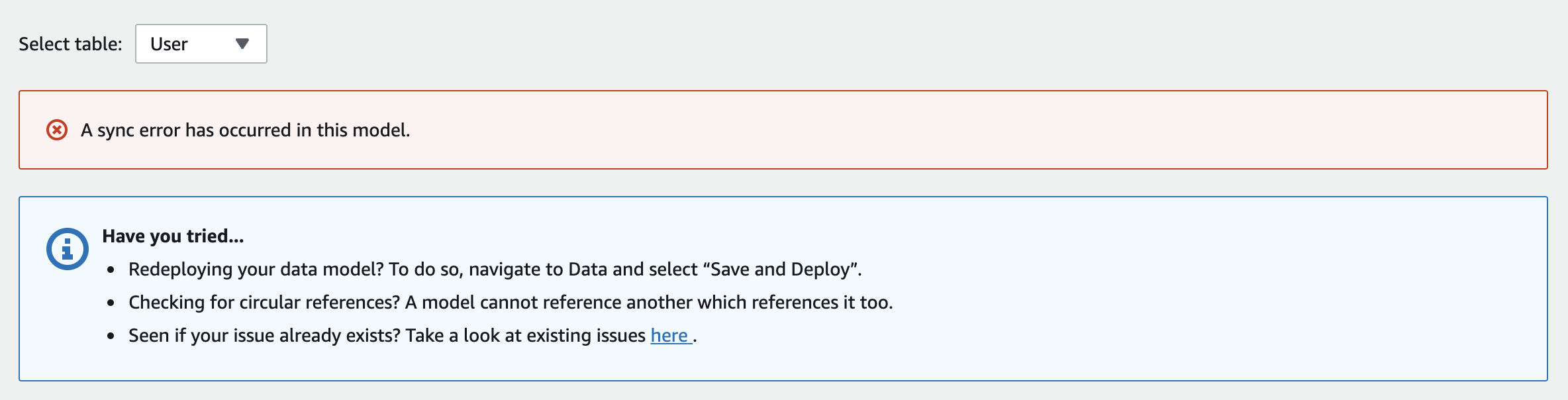 "A sync error has occurred in this model." Amplify Studio Content · Issue #475 · aws-amplify ...