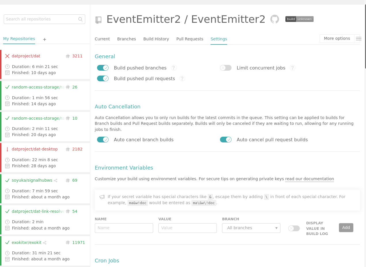 Fix build badge & coverage scripts · Issue #249 · EventEmitter2/EventEmitter2 · GitHub