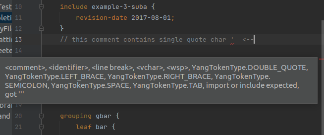 Single line comment error if no chars after "//" or if single_qoute "'" or backslah "\" is ...