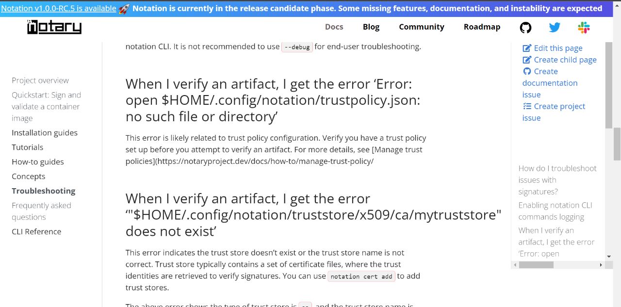 The font size in Troubleshooting appears relatively large · Issue #233 · notaryproject ...
