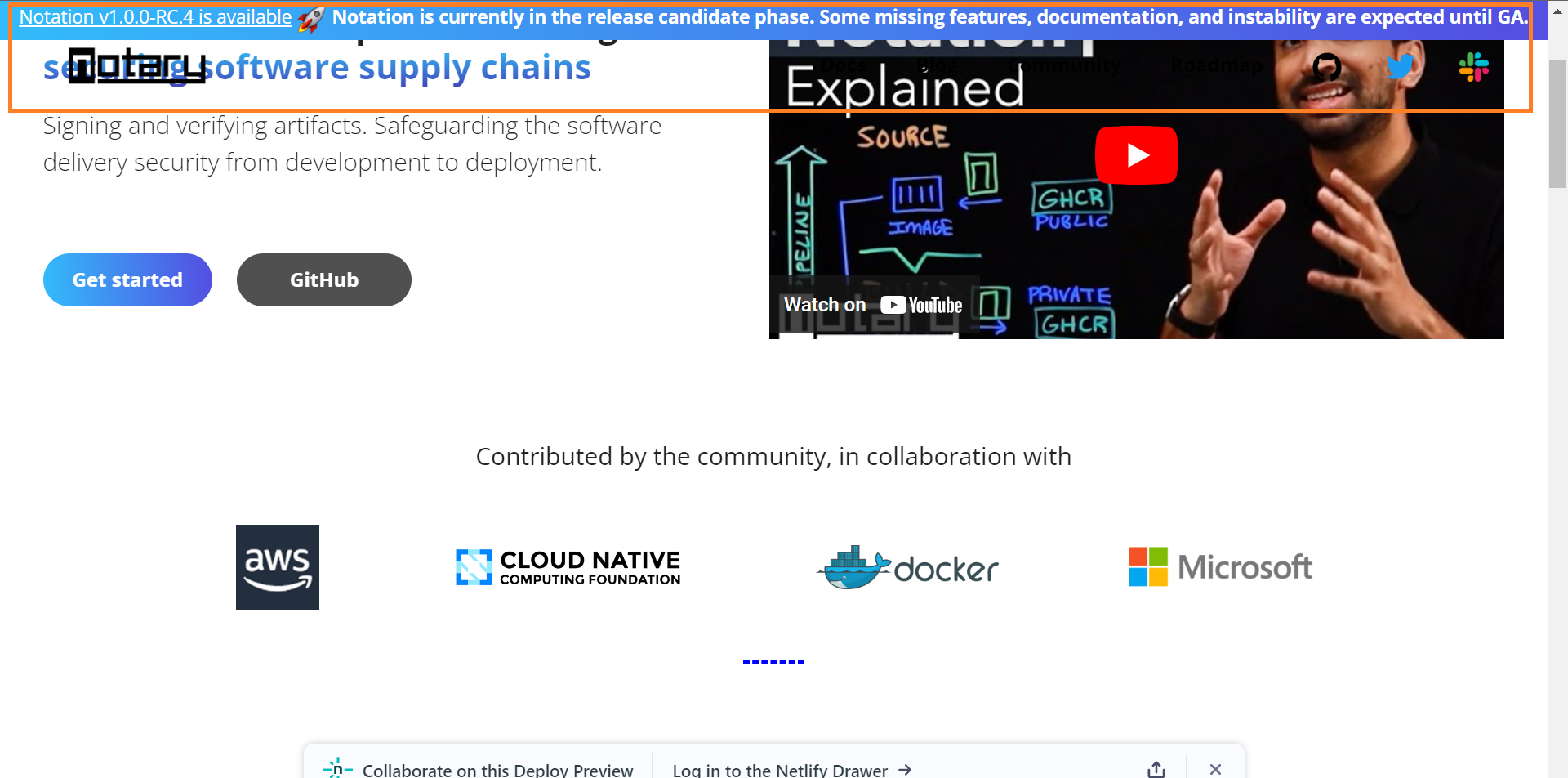 Nav bar is see through in some parts of the website · Issue #236 · notaryproject/notaryproject ...