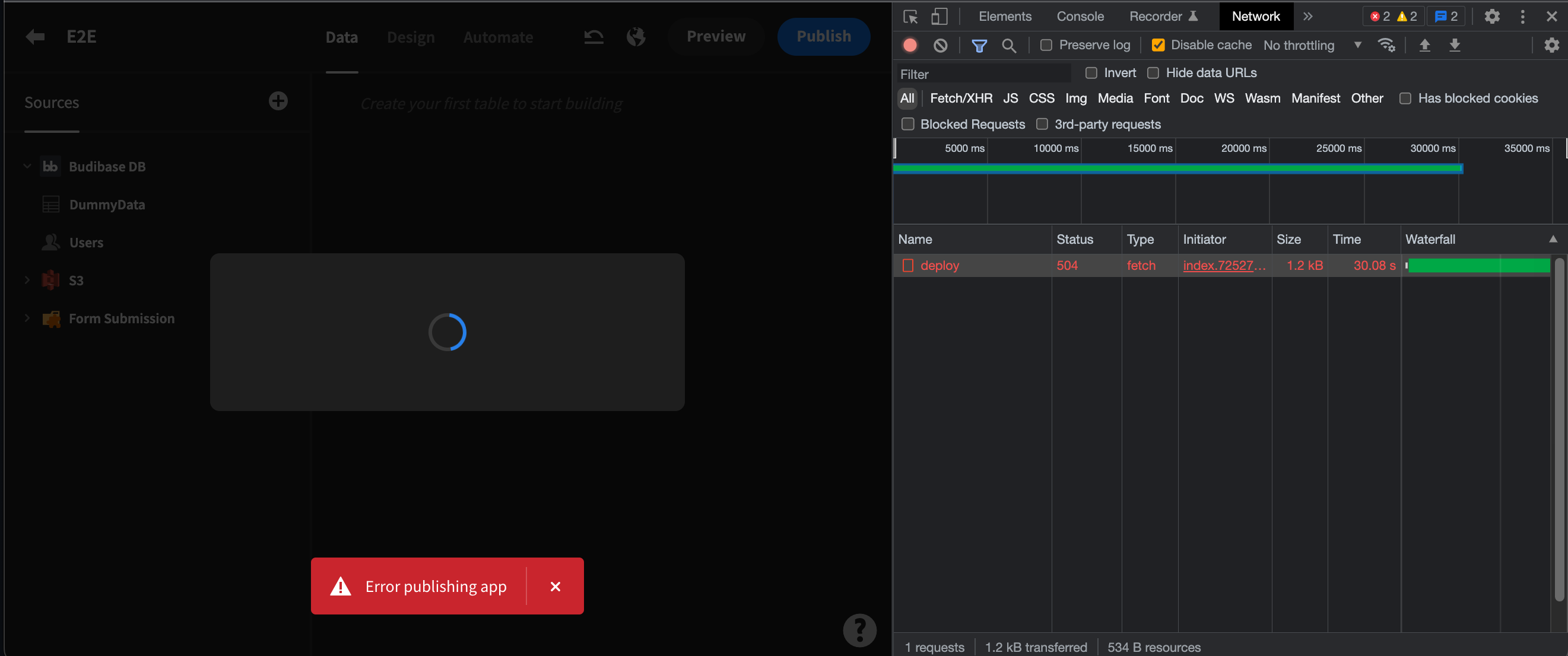 Timeout For Publishing App · Issue 7730 · Budibasebudibase · Github 