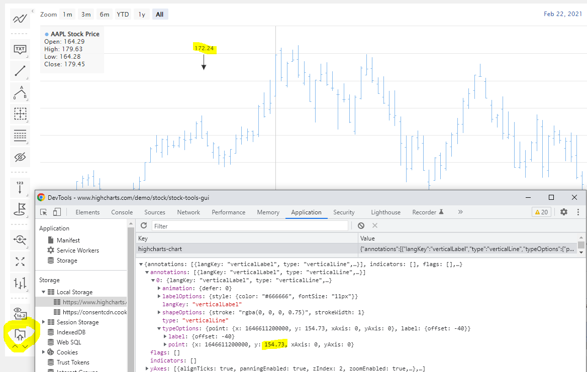 The location of the vertical labels is not updated in the local storage · Issue #18584 ...
