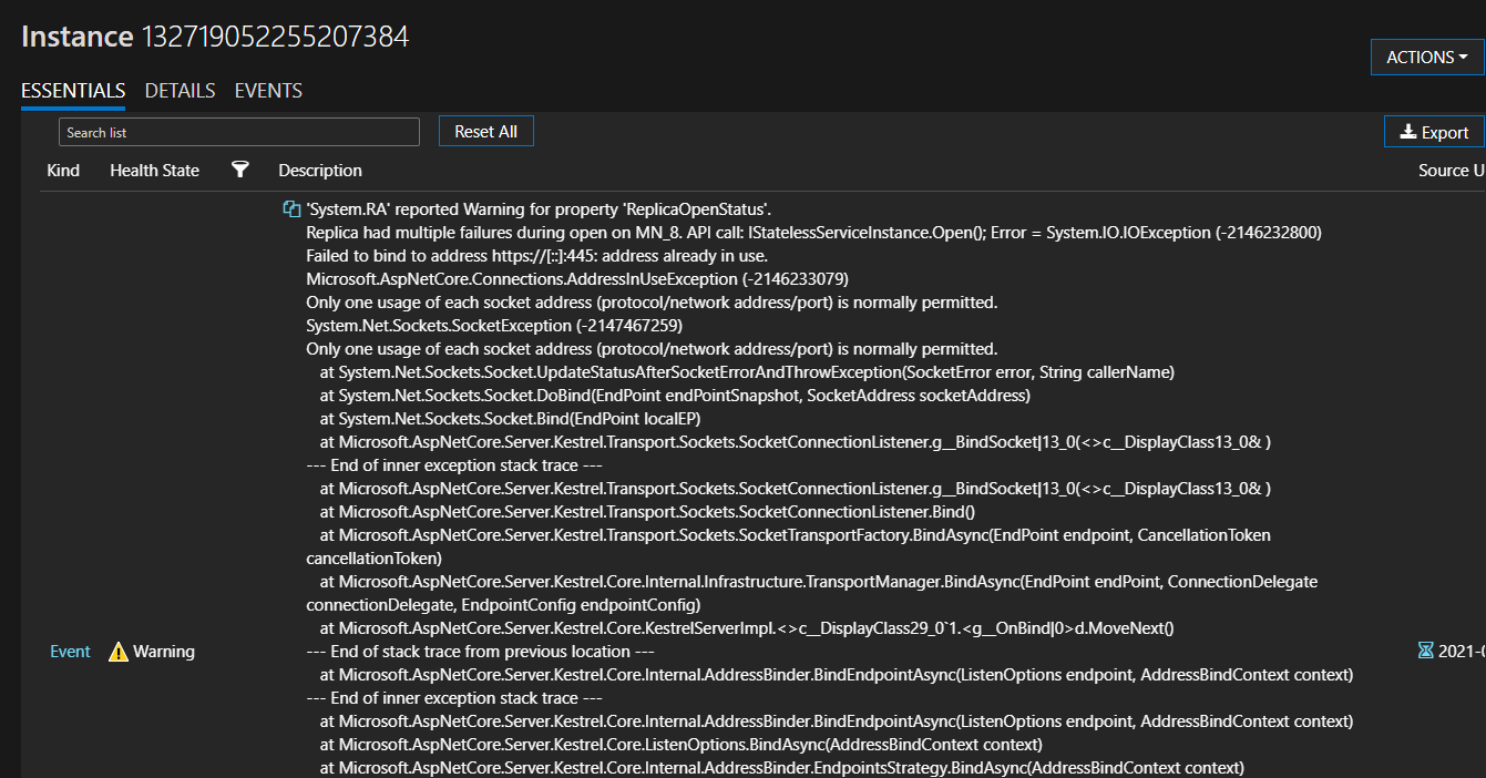HTTPS ports overlap when too close. Ports Failed to bind to address ...