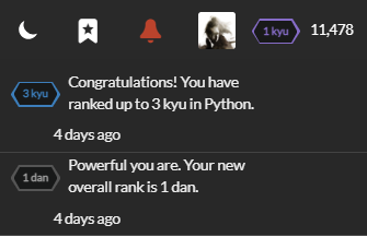 Lost 1000 honor, downgraded from 1 dan to 1 kyu · Issue #2550 · codewars/codewars.com · GitHub
