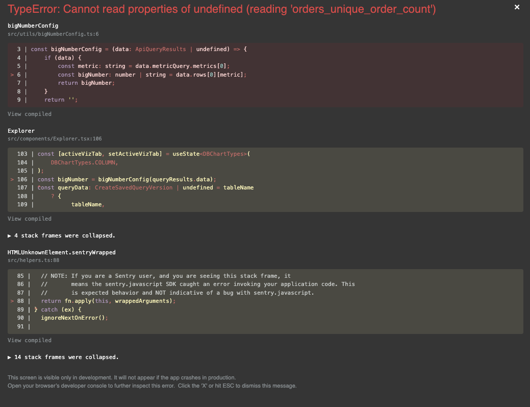 Fatal error when there are no results · Issue #1296 · lightdash/lightdash · GitHub