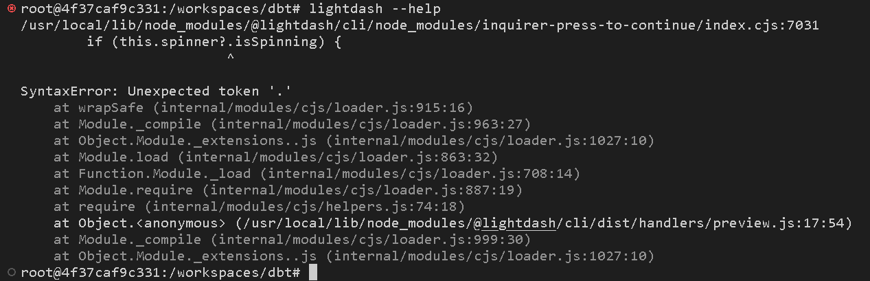 Lightdash CLI error on Node v12.22.12 · Issue #3211 · lightdash/lightdash · GitHub