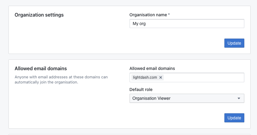 feat: set allow email domains on org creation by ZeRego · Pull Request #4772 · lightdash ...