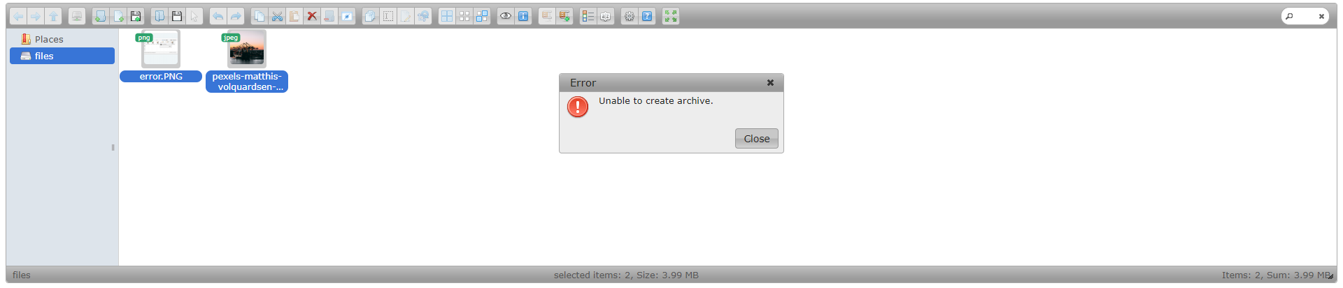 Unable to create archive in Hosting · Issue #3406 · Studio-42/elFinder · GitHub