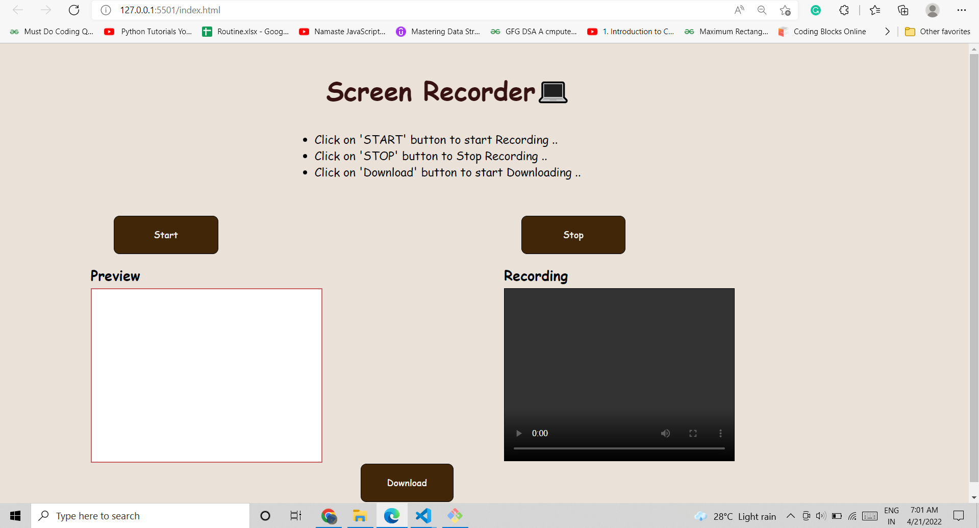 Screen recorder application · Issue #293 · pranjay-poddar/Dev-Geeks · GitHub