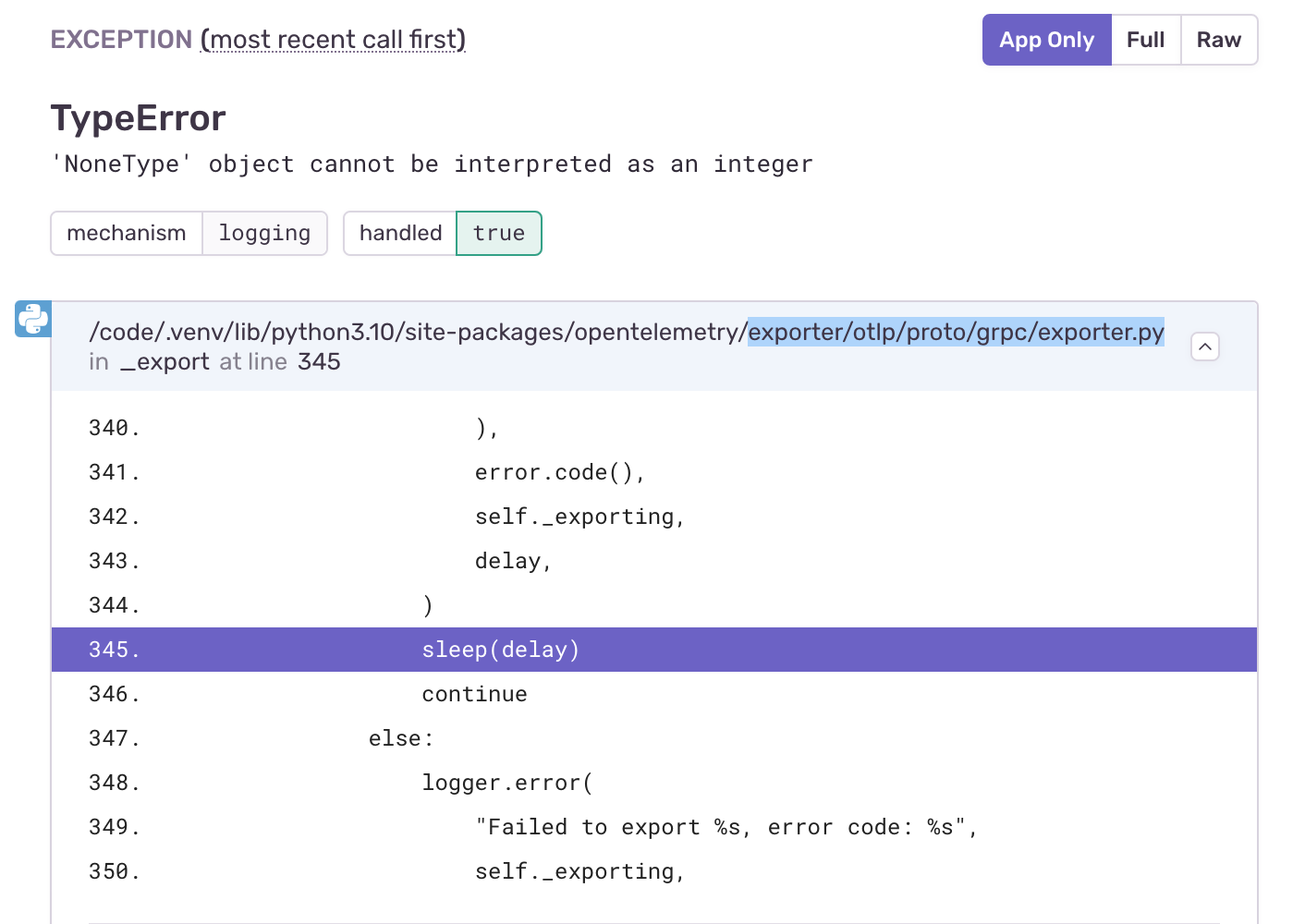 bug(exporter): TypeError when retrying · Issue #2928 · open-telemetry/opentelemetry-python · GitHub