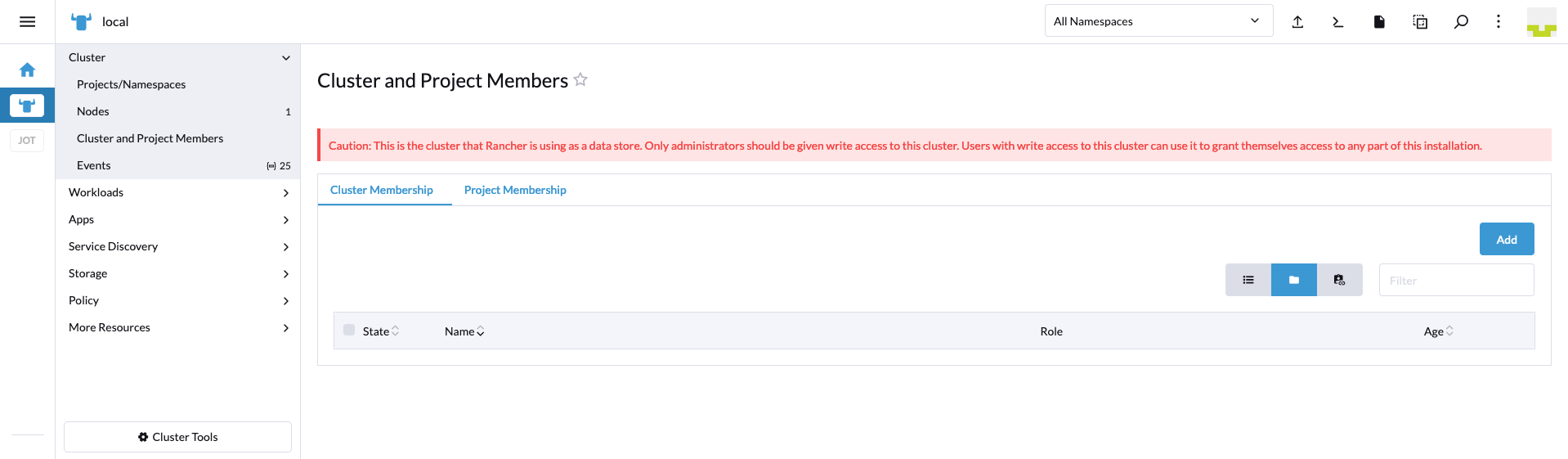 Creating a ClusterRoleTemplateBinding with a non-existent user breaks the Cluster Membership ...
