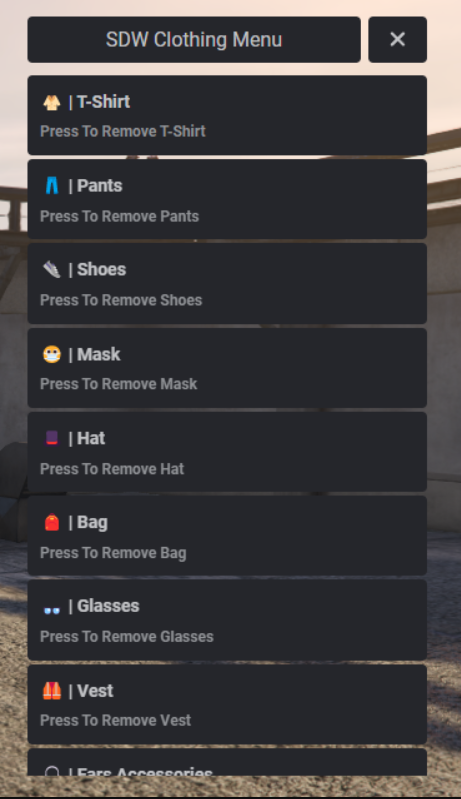 GitHub - Shiromorningstar/sdw-clothes: Fivem OX Clothing In Item Metadata