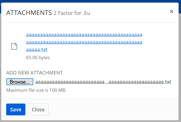 Attachments with long file names go beyond the window. · Issue #695 · bitwarden/web · GitHub