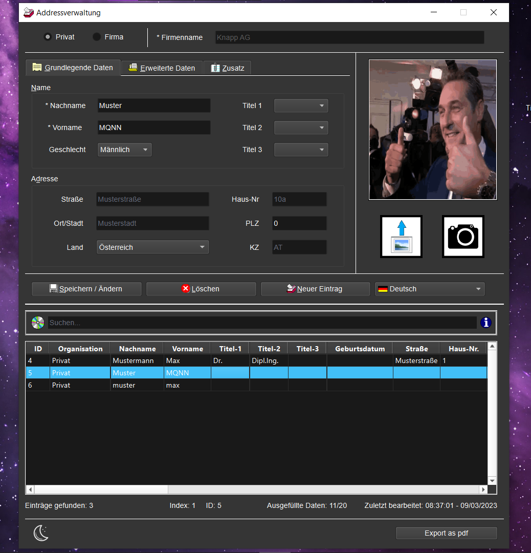 GitHub - H0lz3r-x64/Addressmanagement: Python PYQT6 database address ...