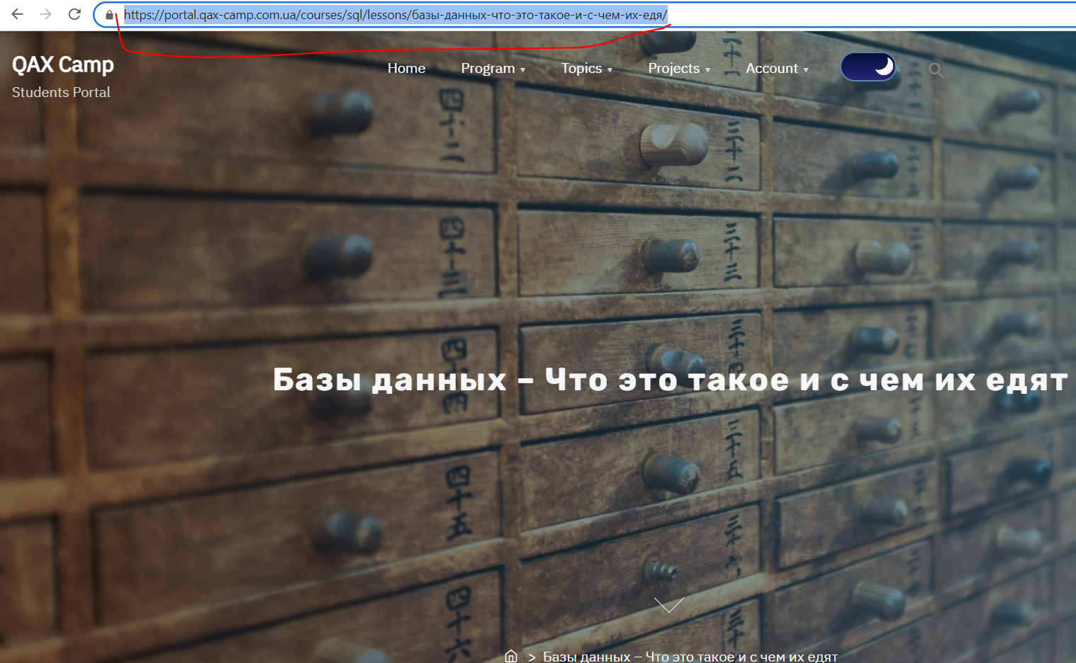 Lesson's url (QA Program) contains russian language · Issue #171 · scholokov/qax-portal · GitHub