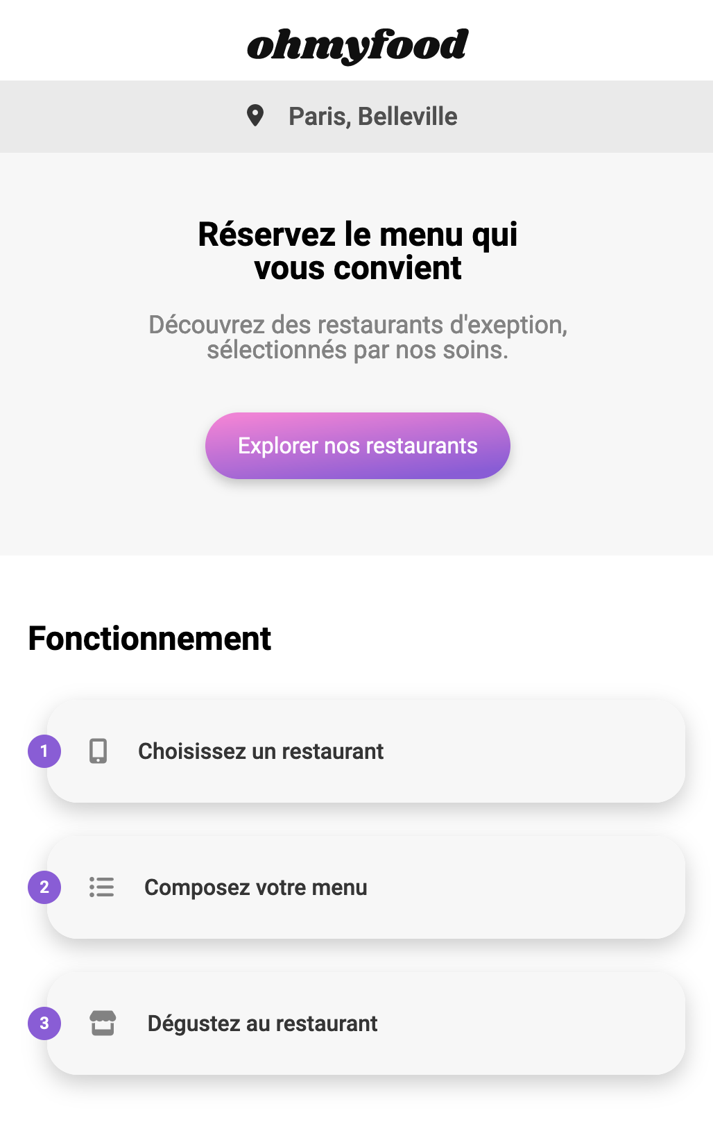 GitHub - nicolasollier/oh-my-food-app: Mobile first website that lists the menus of gourmet ...