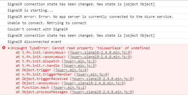Server Frequently Loses Azure Signalr Connection Azure Signalr Service Is Not Connected Yet