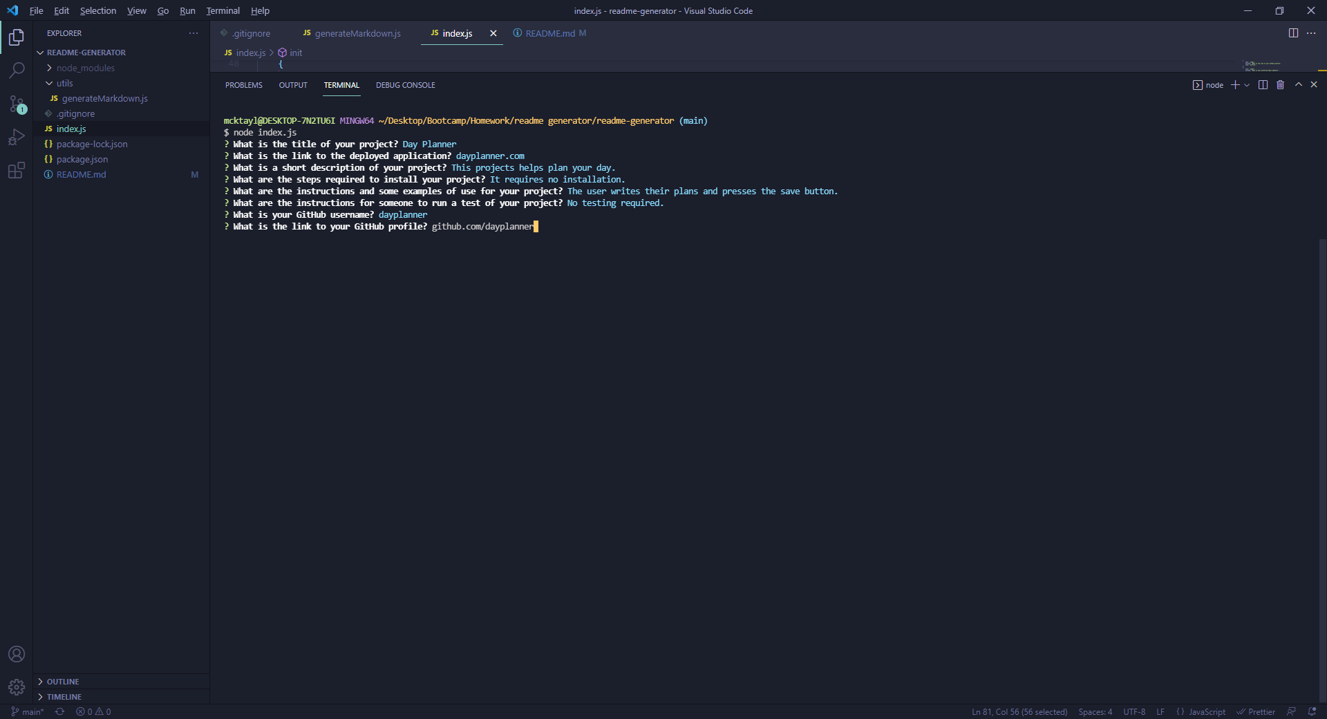 GitHub - mcktayl/readme-generator