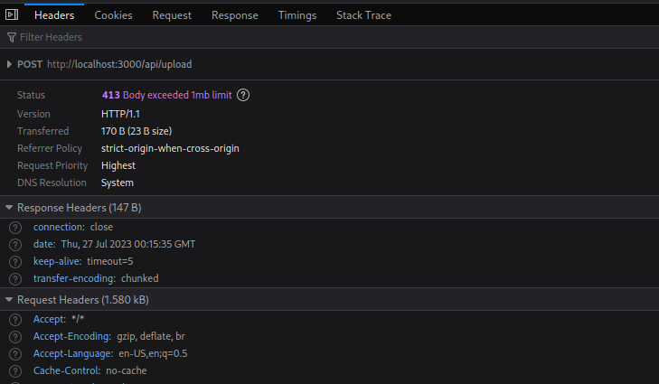 413 Body exceeded 1mb limit · Issue #53087 · vercel/next.js · GitHub