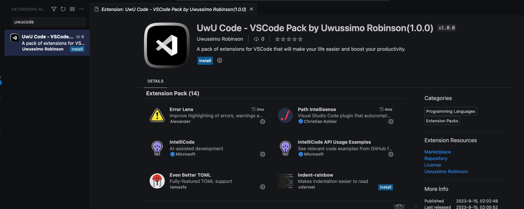 GitHub - uwussimo/uwucode: A pack of vs code extensions, handpicked to boost your productivity