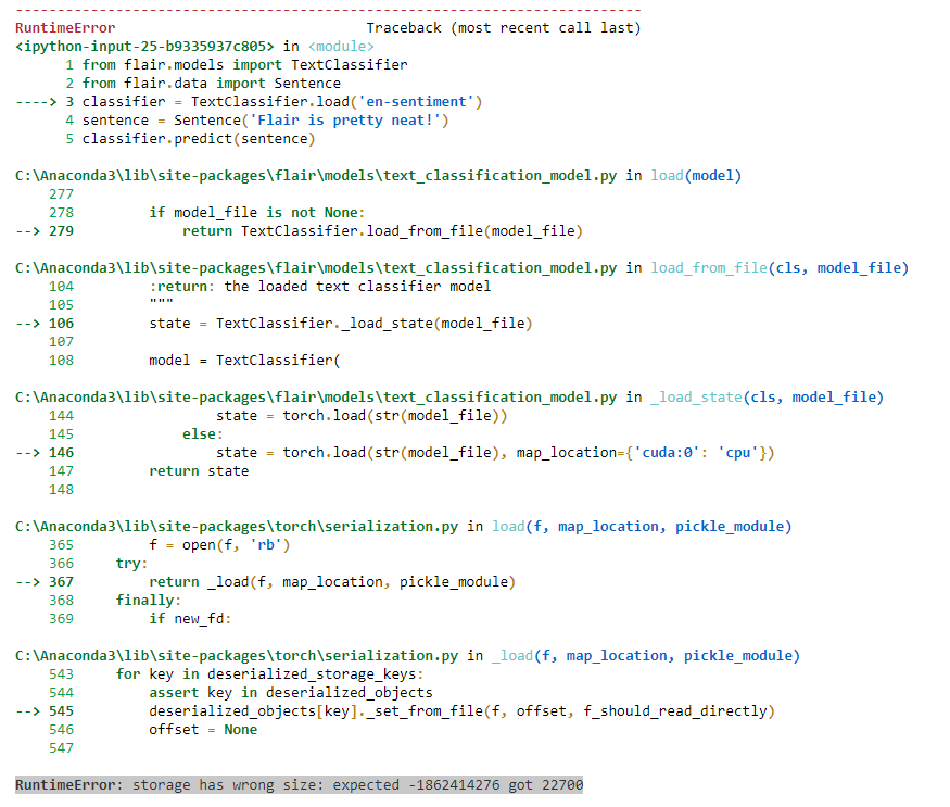 Unable to load embeddings · Issue #500 · flairNLP/flair · GitHub